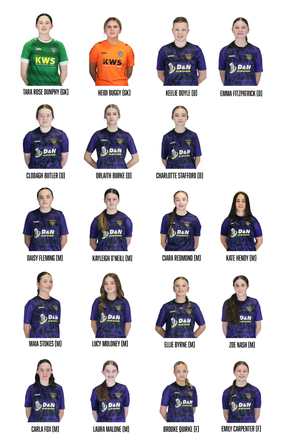 Under 17 Girls Squad 2026 – Wexford FC